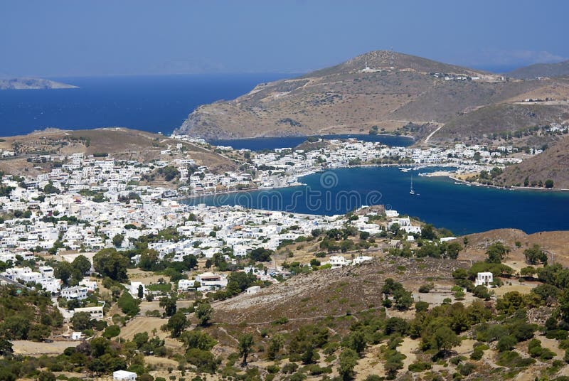 Patmos Island,Greece editorial photography. Image of port - 98346442