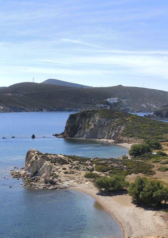 Patmos Island,Greece. stock image. Image of beaches, relegion - 98434825