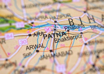 Patna on a Map of India with Blur Effect Stock Photo - Image of capital ...