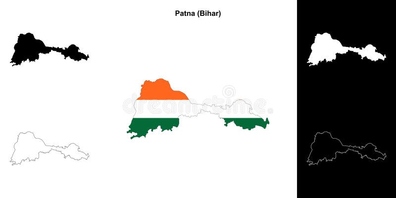 Patna outline map stock illustration. Illustration of shape - 368824885