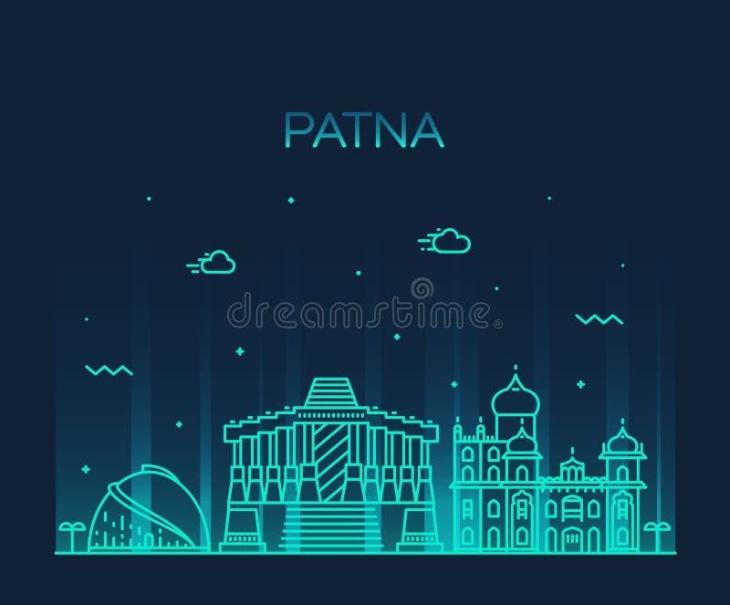 Patna Silhouette Skyline. India - Patna Vector City, Indian Linear ...