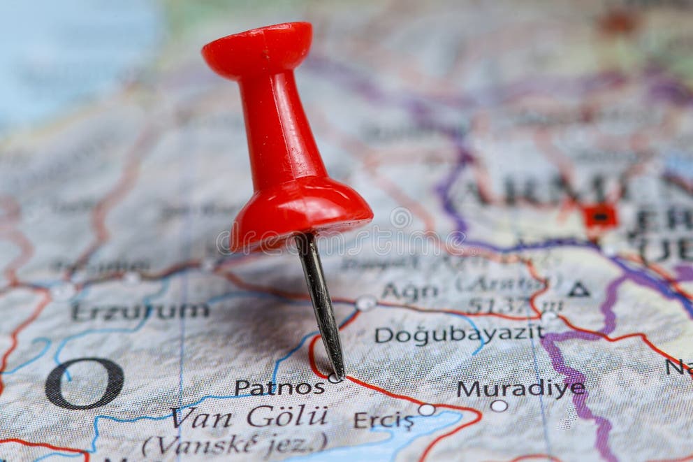 Patnos, Turkey pin on map stock photo. Image of destination - 372923624