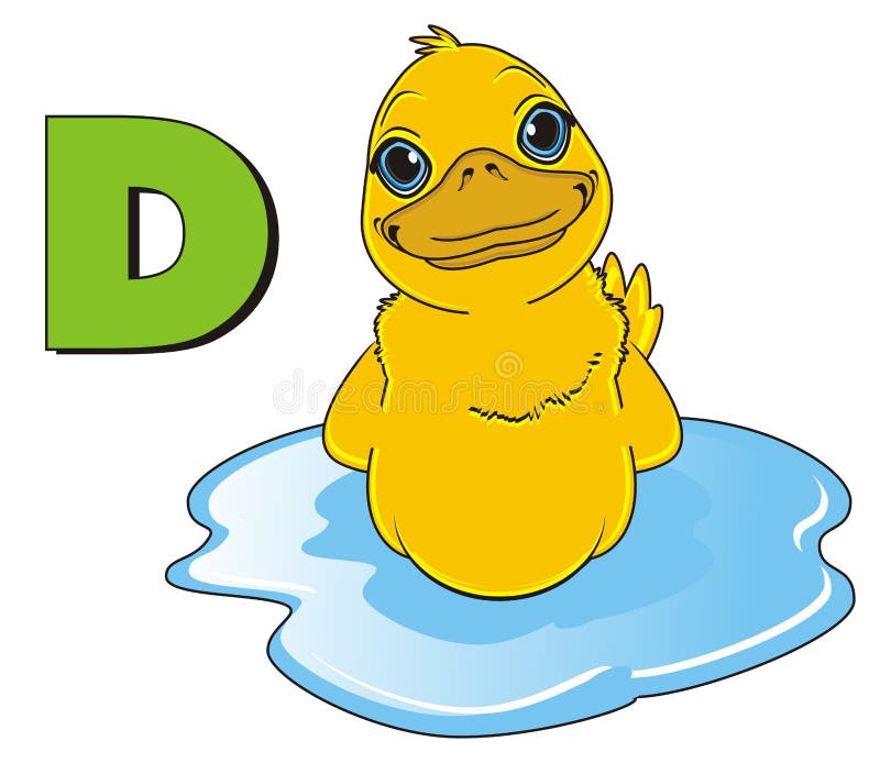 Pato Con La Letra De D Para Los Niños Ilustración del Vector ...