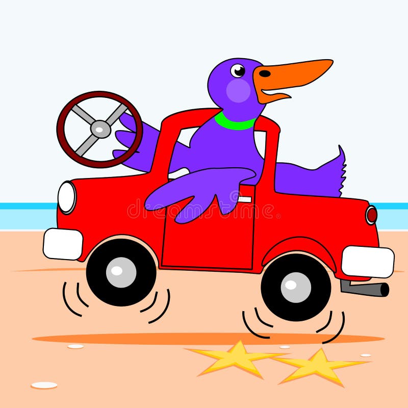 Pato que conduce un camión ilustración del vector. Ilustración de ...