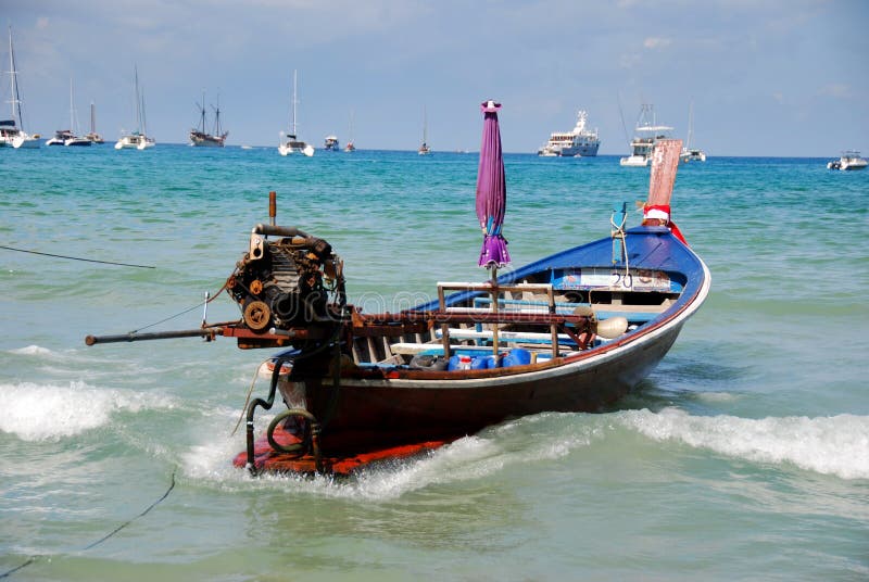 Patong, Thailand: Thai Longboat in Ocean Editorial Stock Photo - Image of wooden, andaman: 18720108