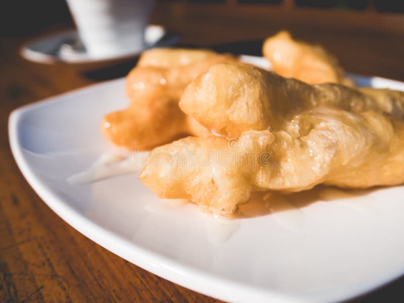 Patongko or Deep Fried Dough Stick Morning Set. Stock Image - Image of ...
