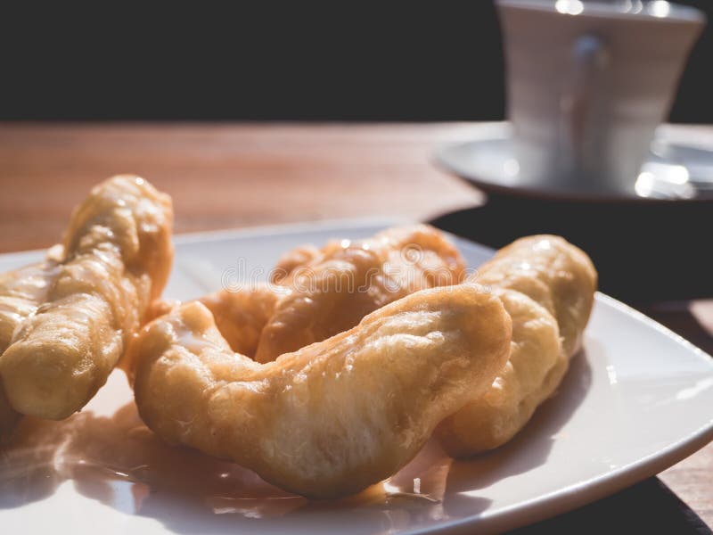 Patongko or Deep Fried Dough Stick Morning Set. Stock Image - Image of ...