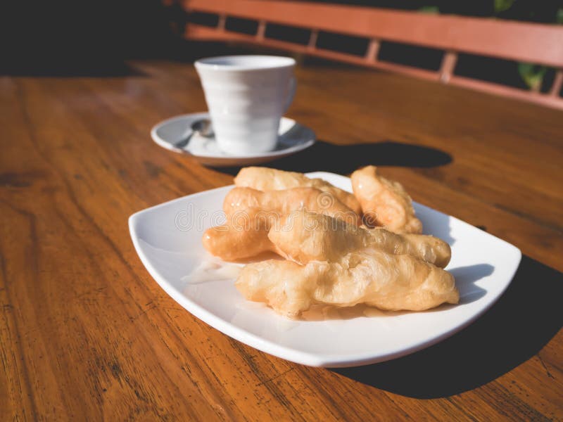 Patongko or Deep Fried Dough Stick Morning Set. Stock Image - Image of ...