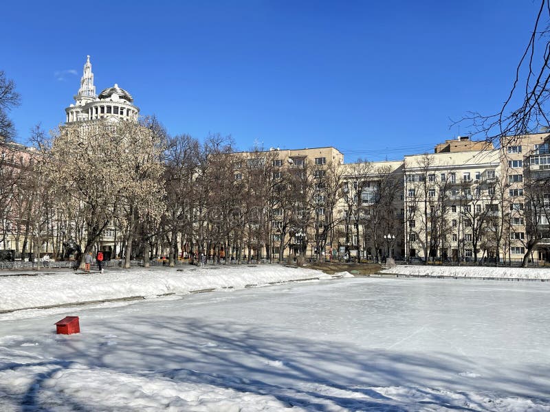 Patriarch S Pond in Moscow in the Spring. Russia Stock Image - Image of ...