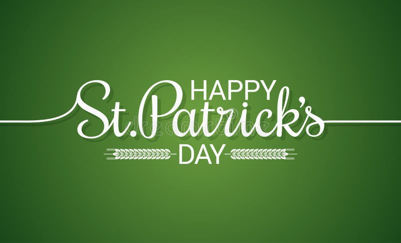 Patrick Day Line Vintage Lettering Background Stock Vector ...
