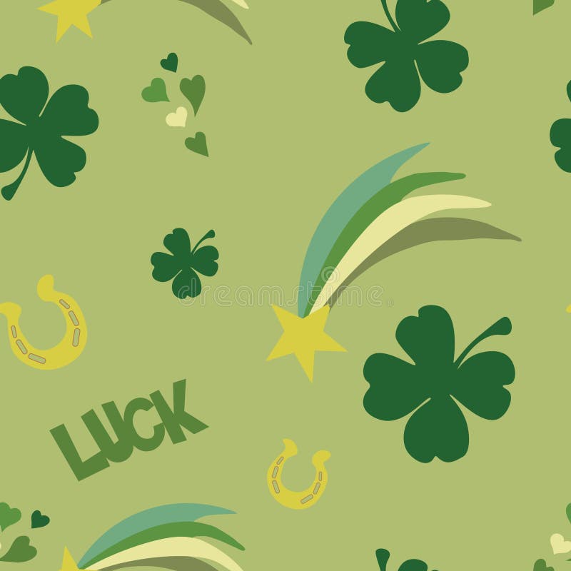 Shamrock Luck Horseshoe Pattern Stock Vector - Illustration of ireland ...