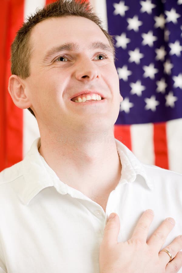 American Man Patriotic stock image. Image of reverent, pledge - 135515