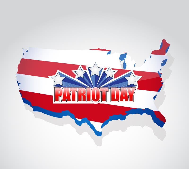 Patriot Day Us Map Sign Illustration Stock Illustration - Illustration ...