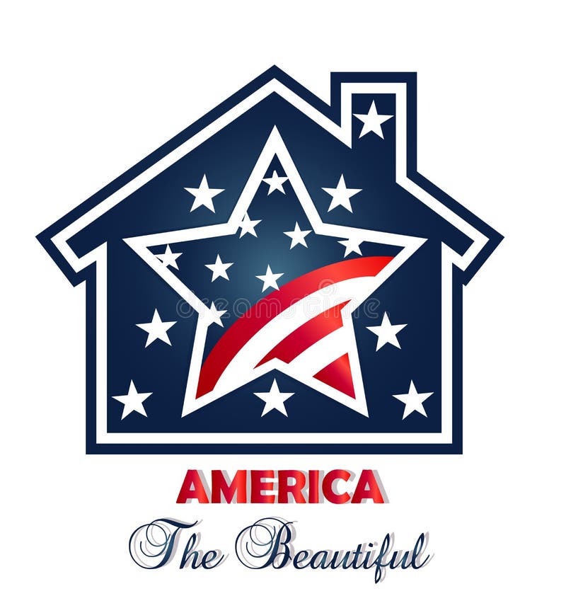 House american USA flag stock vector. Illustration of drawing - 88017484