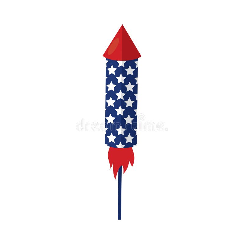 Patriotic Firework Rocket. Vector Stock Vector - Illustration of july ...