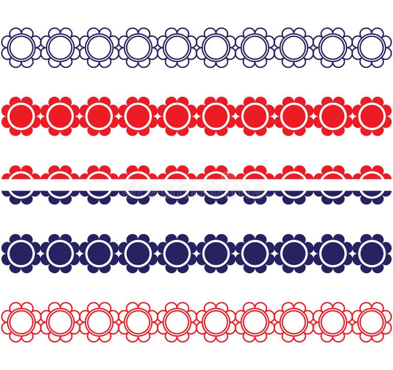 Patriotic Flower Borders stock vector. Illustration of national - 31588746
