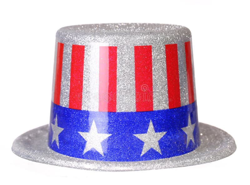 Patriotic Hat with American Flag Isolated Stock Photo - Image of nation ...