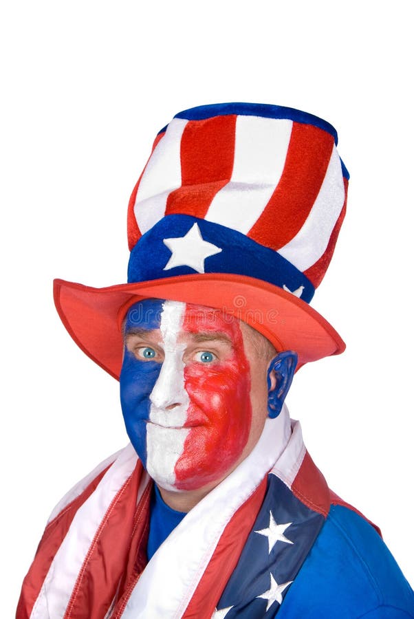 Patriotic Man in Costume Celebrating July Fourth Stock Image - Image of ...