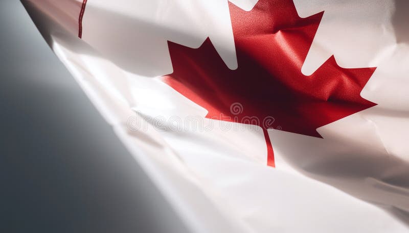 Patriotic Maple Leaf Symbol Waves in Celebration Generated by AI Stock ...