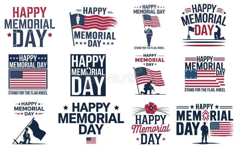 Patriotic Memorial Day Designs for Various Uses Stock Vector ...