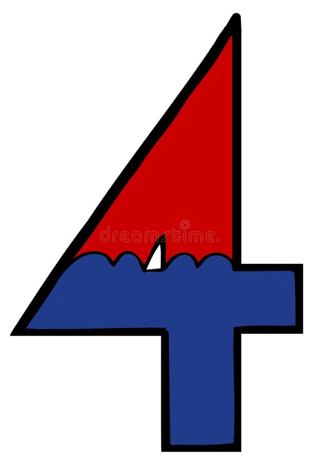 Patriotic Number 4 in Red White and Blue Stock Illustration ...