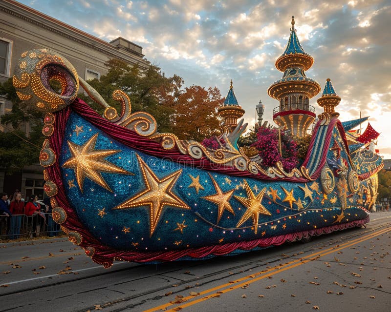 A Patriotic Parade Float Wide Shot Stock Photo - Image of state ...