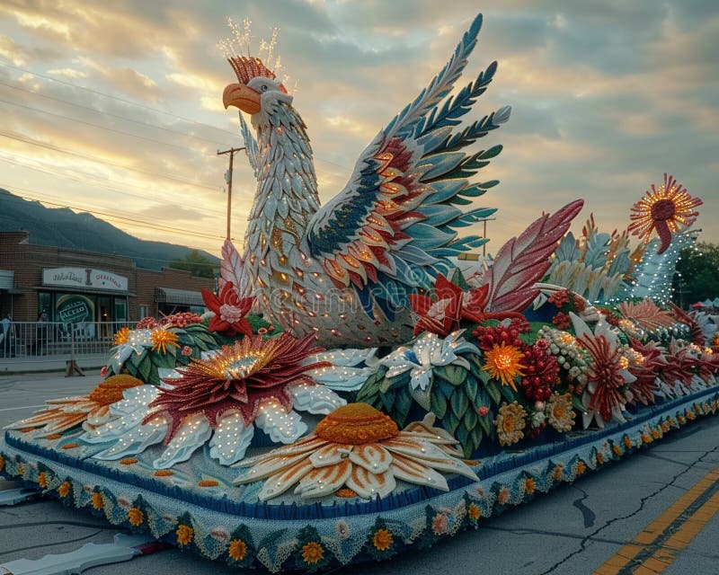 A Patriotic Parade Float Wide Shot Stock Image - Image of majestic ...