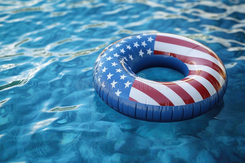 Patriotic Pool Float stock photo. Image of generated - 366618438