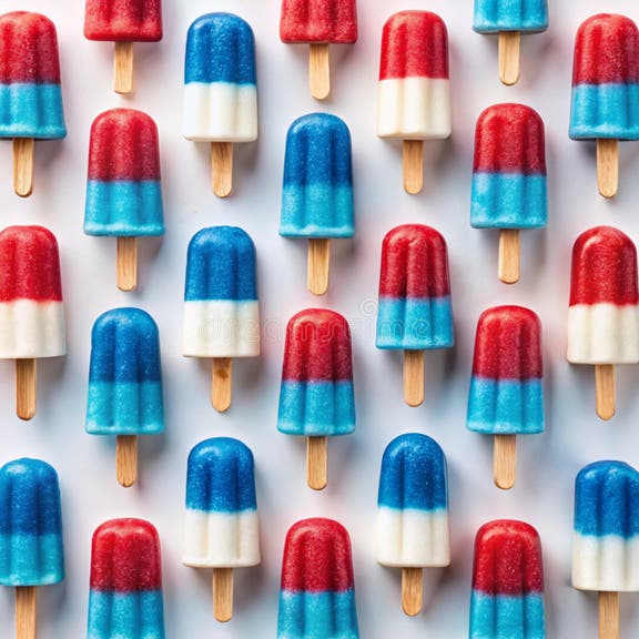 Patriotic Popsicles Arranged in a Grid Pattern Stock Image - Image of ...