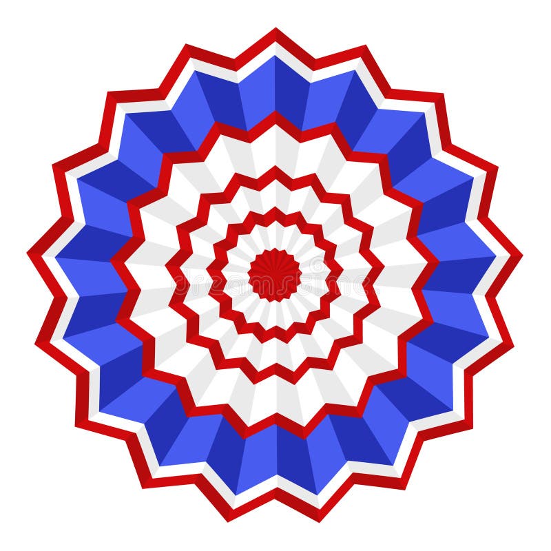 Patriotic Red, White, and Blue Geometric Rosette Pattern Stock Vector ...