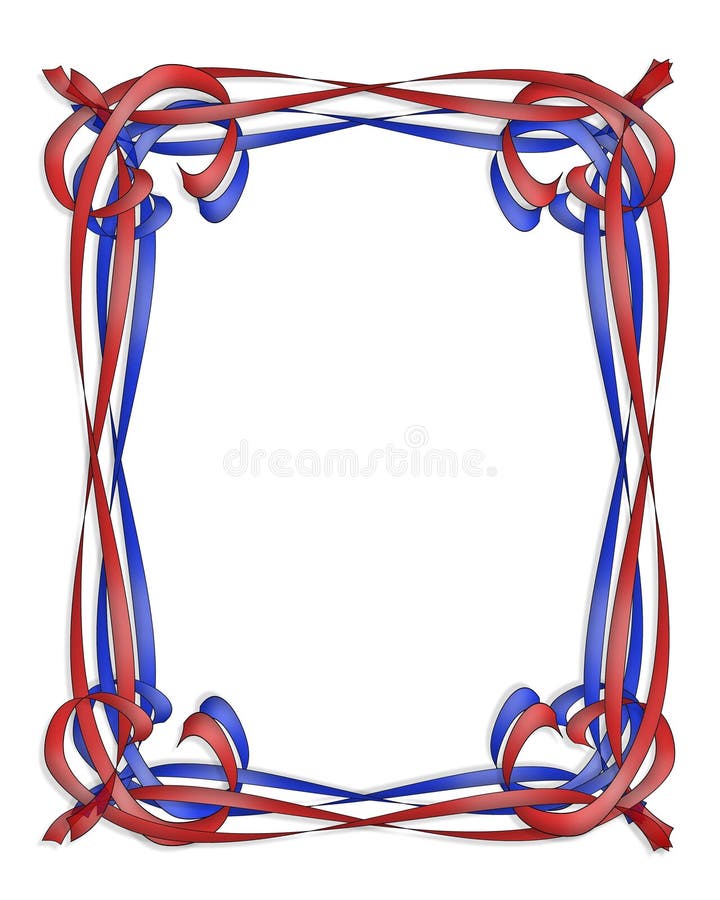 July 4 Patriotic Border Frame Stock Illustration - Illustration of ...