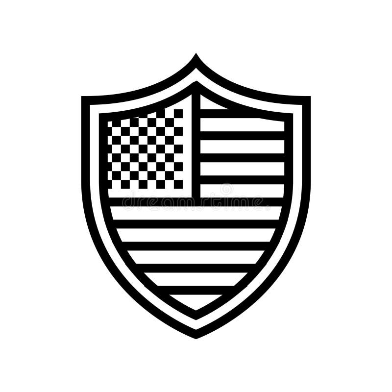 Patriotic Shield Uncle Sam Line Icon Vector Illustration Stock Vector ...