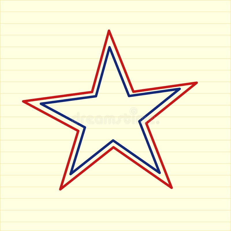 Patriotic Star on Notebook Paper Stock Vector - Illustration of symbol ...