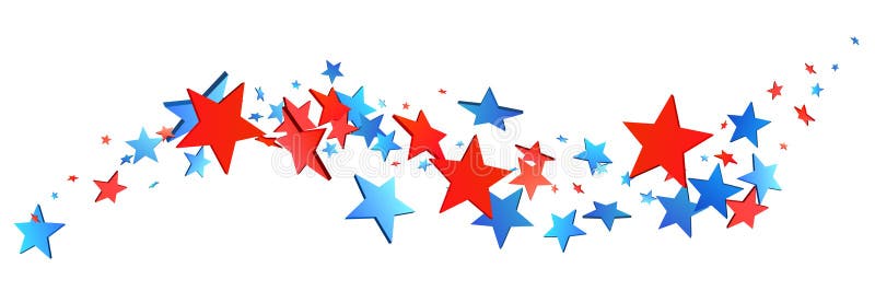 Patriotic Stars Stream in Gradient Stock Vector - Illustration of ...
