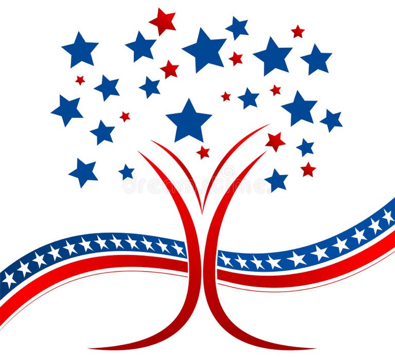 Patriotic tree stock illustration. Illustration of july - 39824711