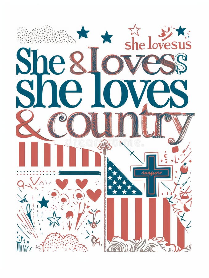 Patriotic Typography Elements for Independence Day Generative AI Stock ...