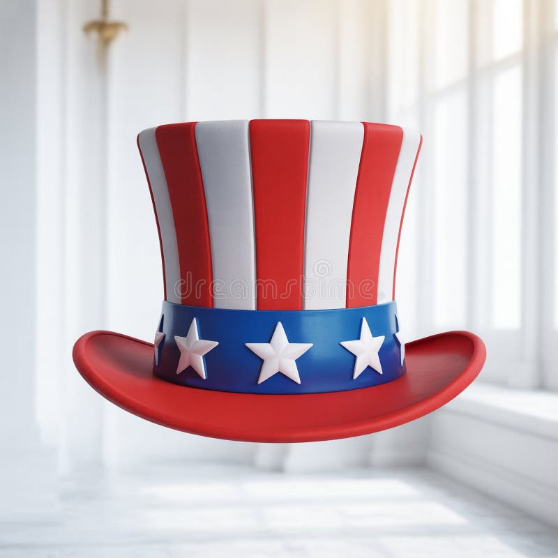 Patriotic Uncle Sam Top Hat 3d Render Stock Illustration - Illustration ...