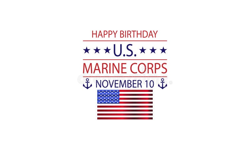 Patriotic US Marine Corps Birthday Flag Design Stock Vector ...