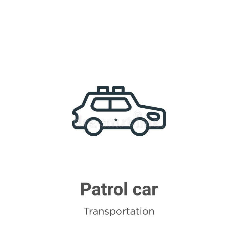 Patrol Car Outline Vector Icon. Thin Line Black Patrol Car Icon, Flat ...