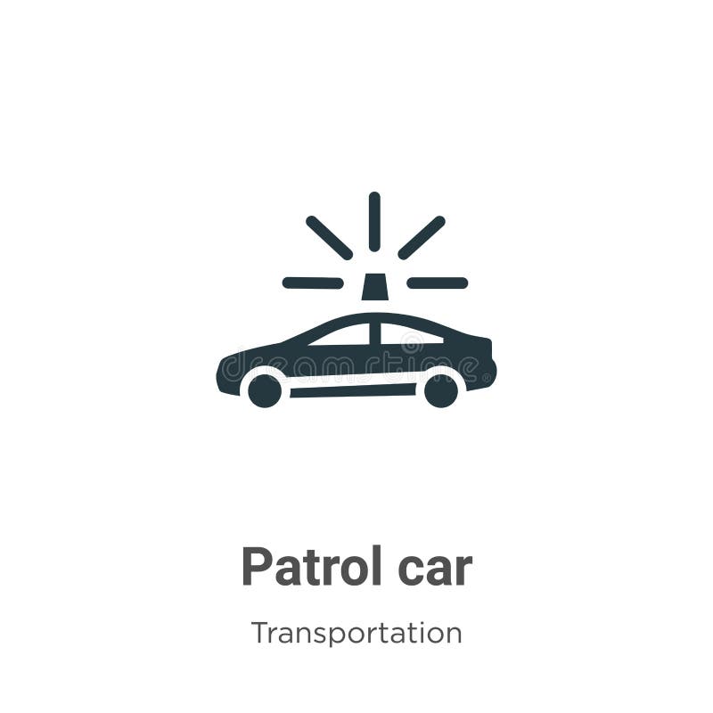 Patrol Car Vector Icon On White Background. Flat Vector Patrol Car Icon ...