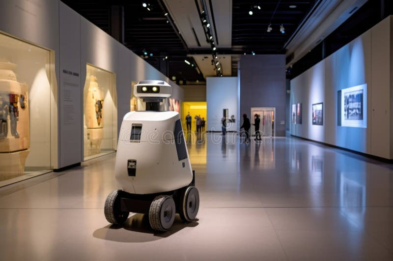 Patrol Robot Wandering in a Science Museum Stock Image - Image of ...