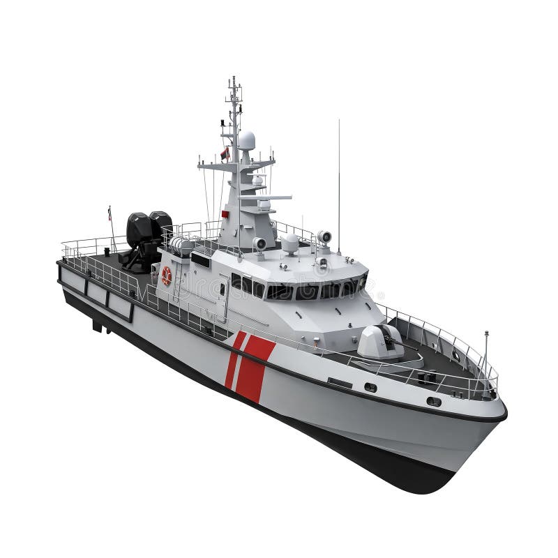 Coast Guard Vessel Ready for Patrol in Coastal Waters during Bright ...