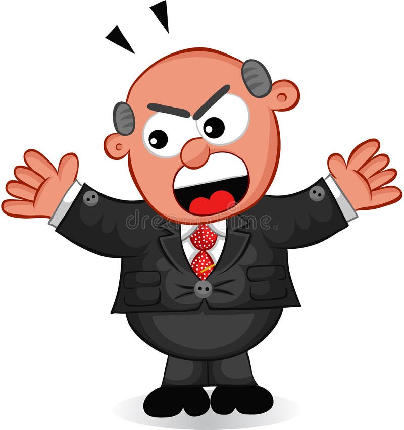 Patron Man Shouting illustration de vecteur. Illustration du gêné ...