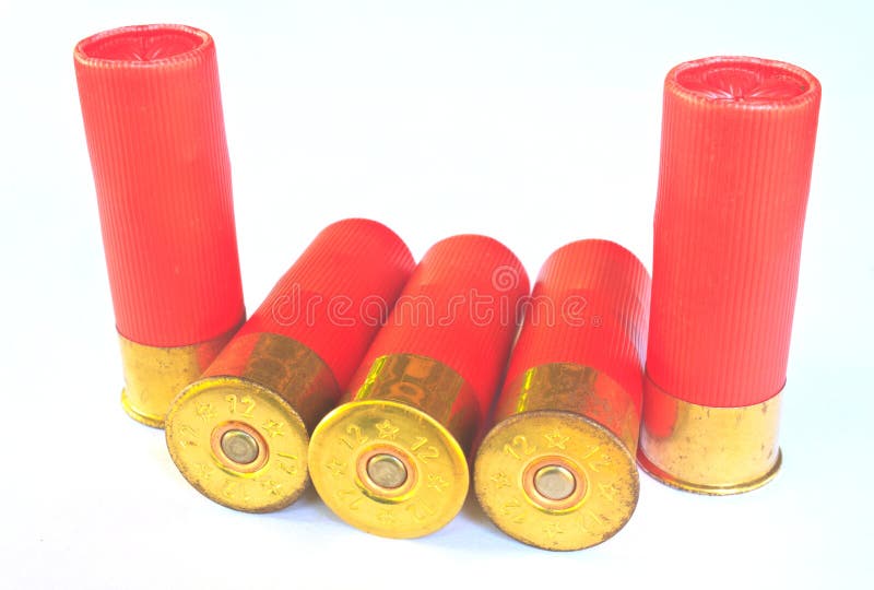 Patronen Voor Jachtgeweer 12 Kaliber Stock Afbeelding - Image of lood ...
