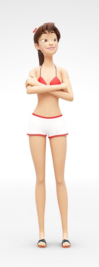 Patronizingly Smiling Jenny 3d Cartoon Female Character Model