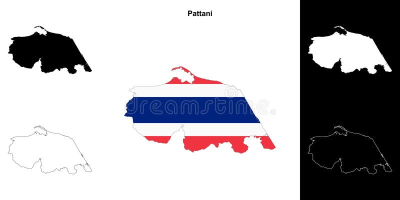 Pattani outline map stock vector. Illustration of pattani - 323683002