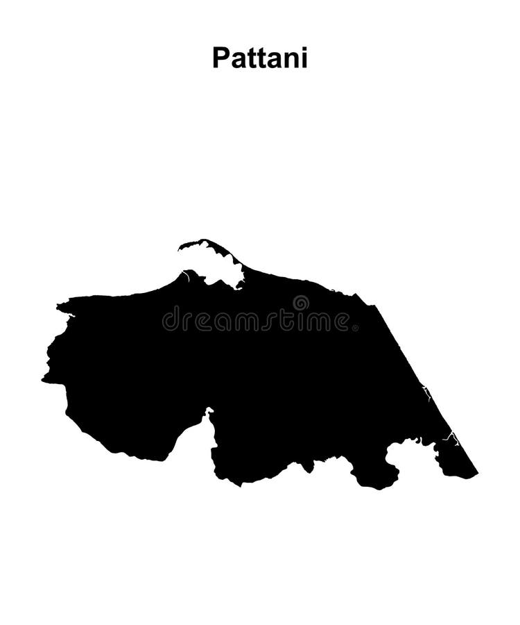 Pattani outline map stock vector. Illustration of tourism - 360659065