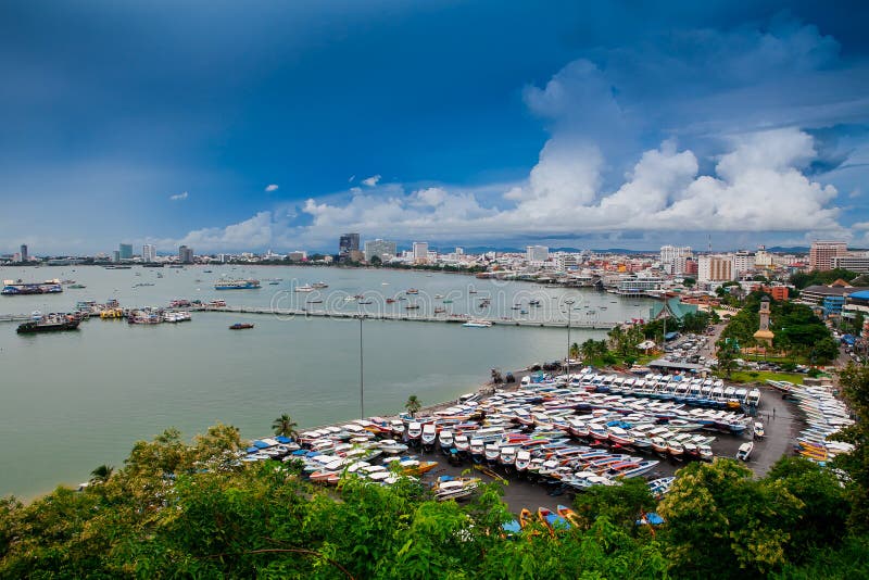 Pattaya city stock image. Image of buildings, downtown - 40080817