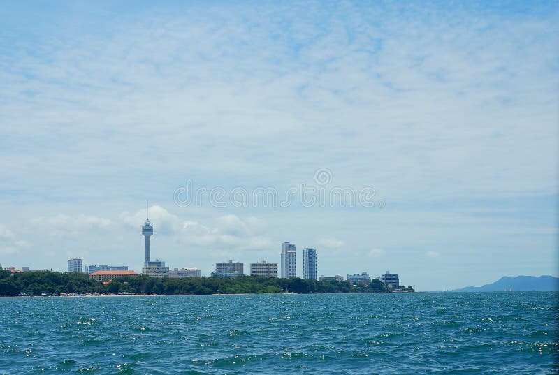 Pattaya city view from Sea stock photo. Image of pattaya - 29554380