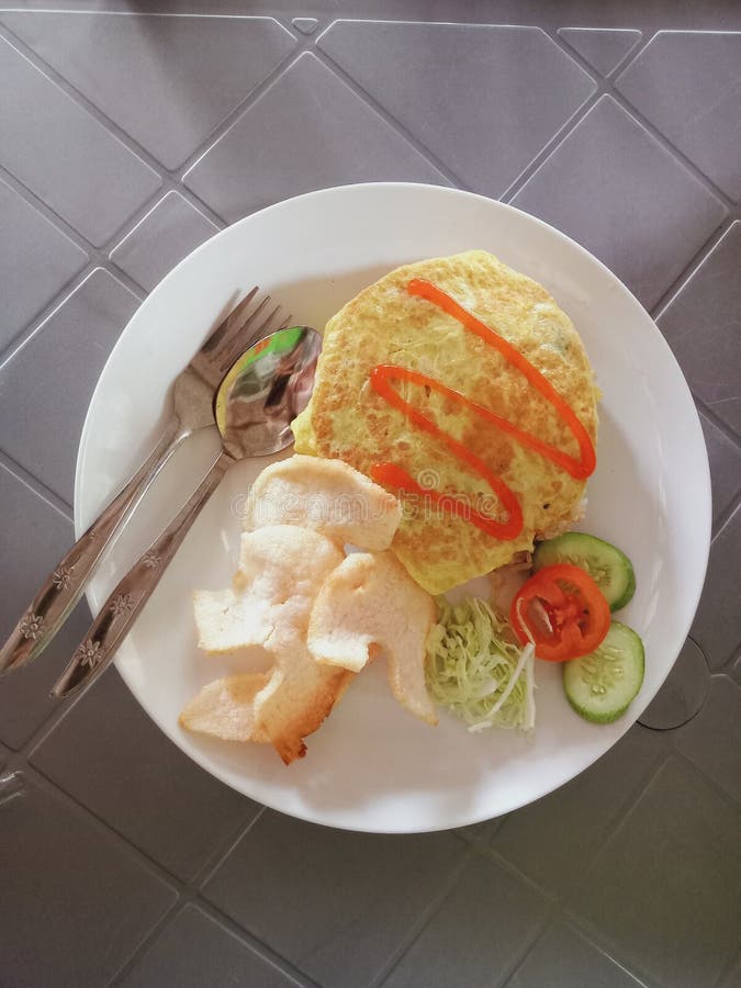 Pattaya Fried Rice is a Typical Food from Malaysia Stock Image - Image ...